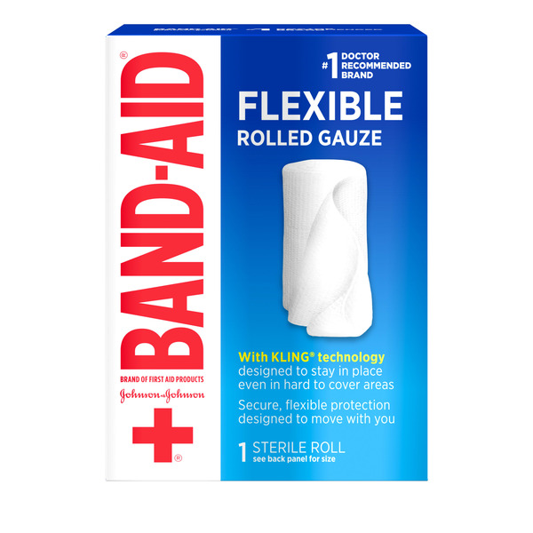 BAND-AID Band Aid Brand of First Aid Flexible Rolled Gauze Dressing for ...