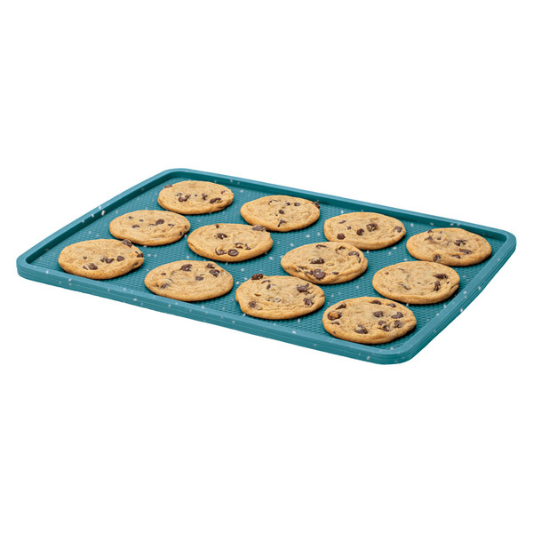 Crofton Speckled Reinforced Silicone Bakeware - Baking Mat, Light Blue ...