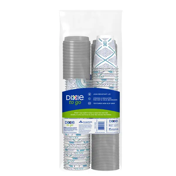 Dixie Paper Coffee Cups & Lids, 12oz Disposable Hot Cups (Variety Pack ...