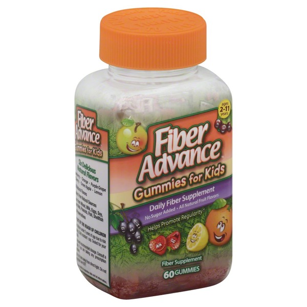 Fiber Advance Fiber Supplement, Daily, for Kids, Gummies, Fruit Flavors ...