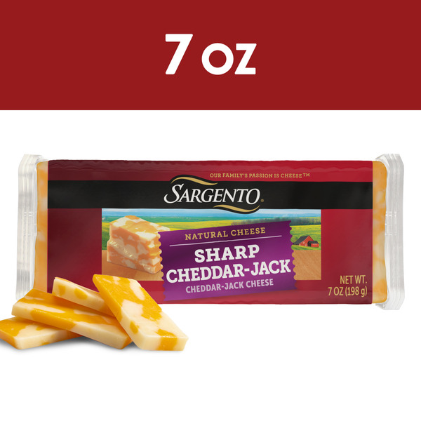 SARGENTO Natural Sharp Cheddar-Jack Block Cheese, 7 oz Same-Day ...