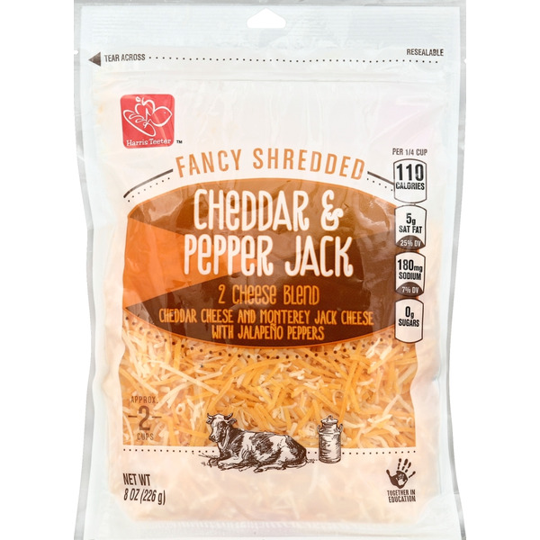 Harris Teeter Harris Teeter Cheese, Fancy Shredded, Cheddar & Pepper ...