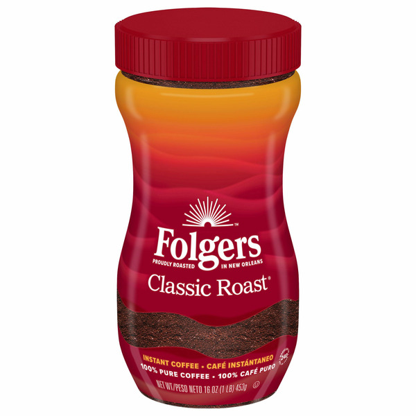 Folgers Instant Coffee Classic Roast Coffee, 16 oz Same-Day Delivery ...