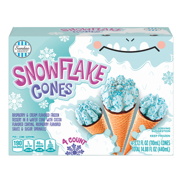 Sundae Shoppe Raspberry Snowflake Cones Same-Day Delivery or Pickup | ALDI