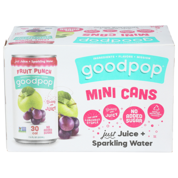 GoodPop Fruit Punch Kid Juice + Sparkling Water, No Added Sugar Mini ...