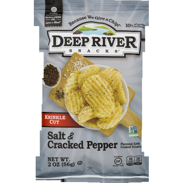 Deep River Snacks Potato Chips, Salt & Cracked Pepper, Kettle Cooked (2 ...