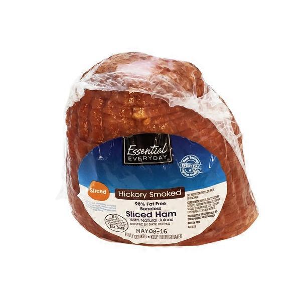 Essential Everyday Hickory Smoked Gourmet Sliced Half Ham (per lb ...