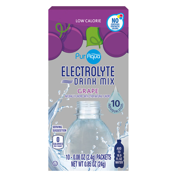 PurAqua Grape Flavored Electrolyte Drink Mix Sticks Same-Day Delivery ...