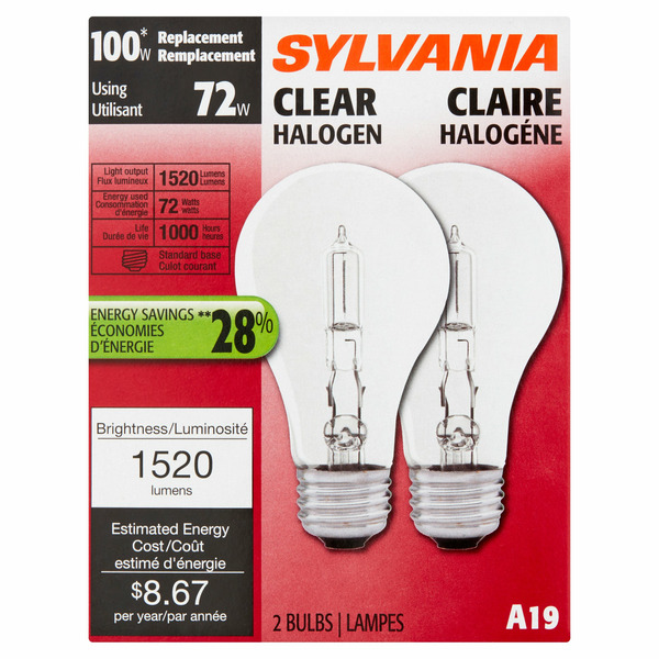 SYLVANIA Clear Halogen 72w A19 Bulbs Same-Day Delivery or Pickup ...