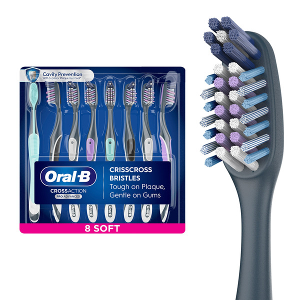 Oral-B Cross Action Pro Advanced Toothbrush, Soft or Medium Bristle, 8 ...