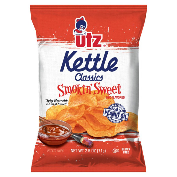 Utz Potato Chips, Smokin' Sweet BBQ Flavored, Kettle Classics Same-Day ...