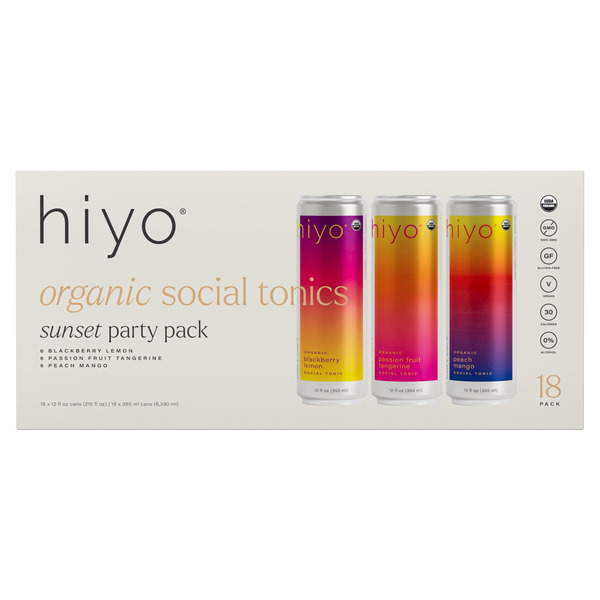 Hiyo Organic Social Tonic Variety Pack, 12 fl oz, 18-count Same-Day ...