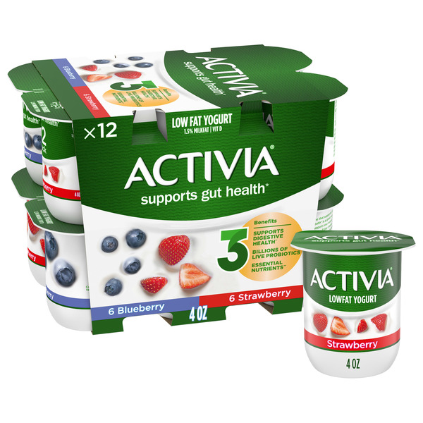 Safeway Activia Strawberry and Blueberry Probiotic Yogurt, Delicious ...