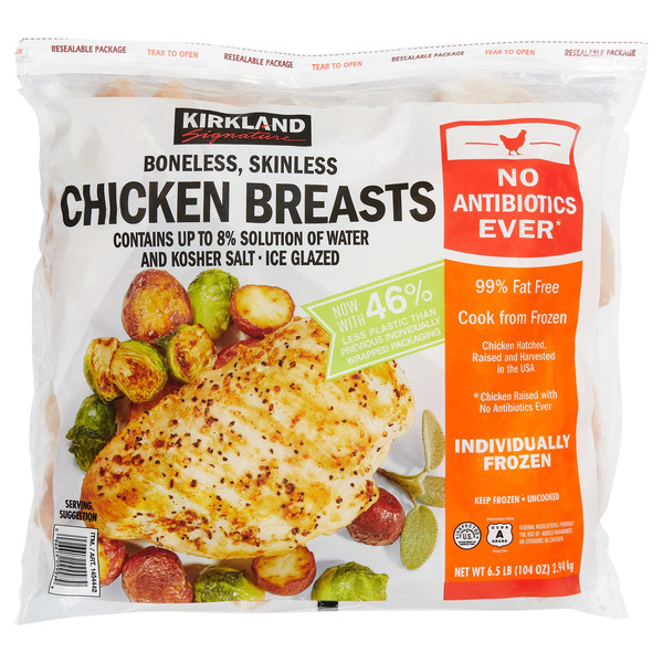 Kirkland Signature Chicken Breasts, Boneless Skinless, 6.5 lbs Same-Day ...