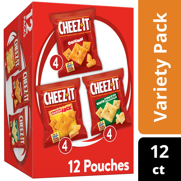 Walmart Cheez-It Variety Pack Cheese Crackers, Baked Snack Crackers, 12 ...