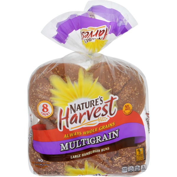 Nature's Harvest Multigrain Large Hamburger Buns (8 ct) - Instacart