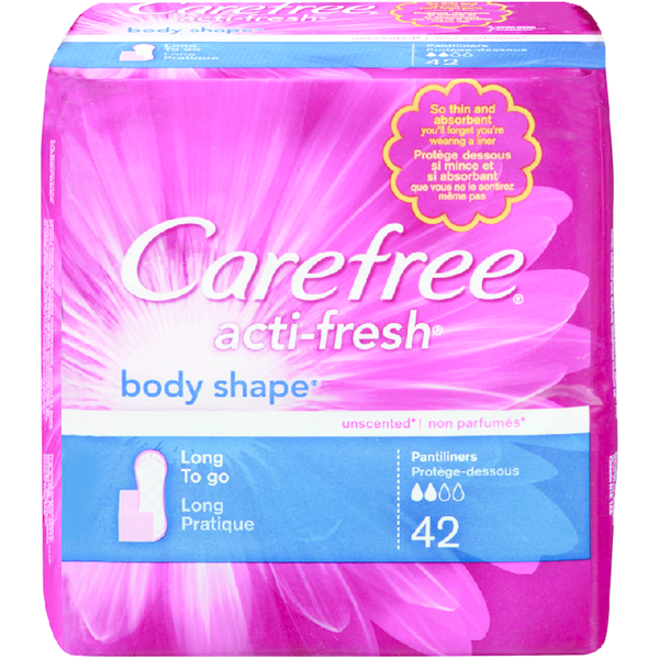 Carefree Acti-Fresh Long Pantiliners To Go, Unscented Same-Day Delivery ...