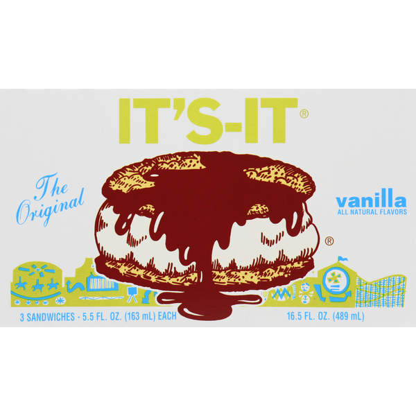 It's-It Ice Cream Sandwich, Vanilla, The Original, 3 Pack Same-Day ...