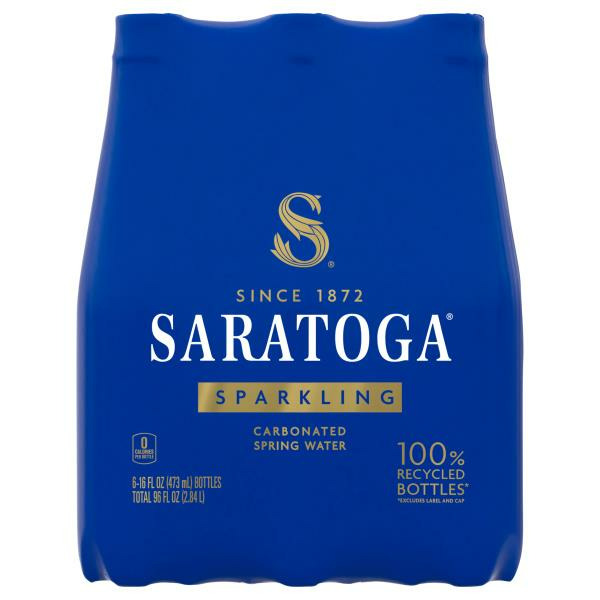 SARATOGA Sparkling Spring Water Bottle PET, 16 Oz, 6-Pack Same-Day Delivery or Pickup | Publix