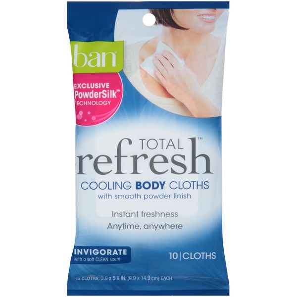 Ban Total Refresh Invigorate Cooling Body Cloths (10 ct) - Instacart