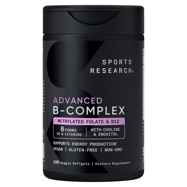 Sports Research Vitamin B Complex, 180 Veggie Soft Gels Same-Day ...