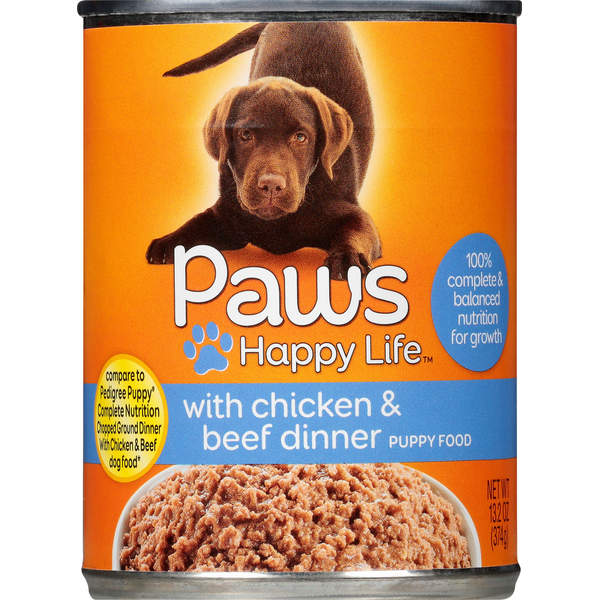 Paws Happy Life Puppy Food, Chicken & Beef Dinner (13.2 oz) - Instacart