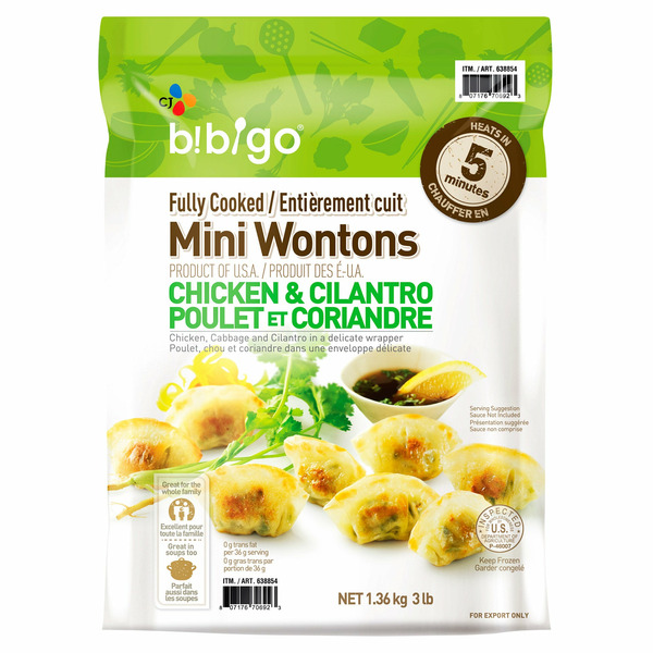 Bibigo Chicken & Cilantro Mini Wontons Same-Day Delivery | Costco