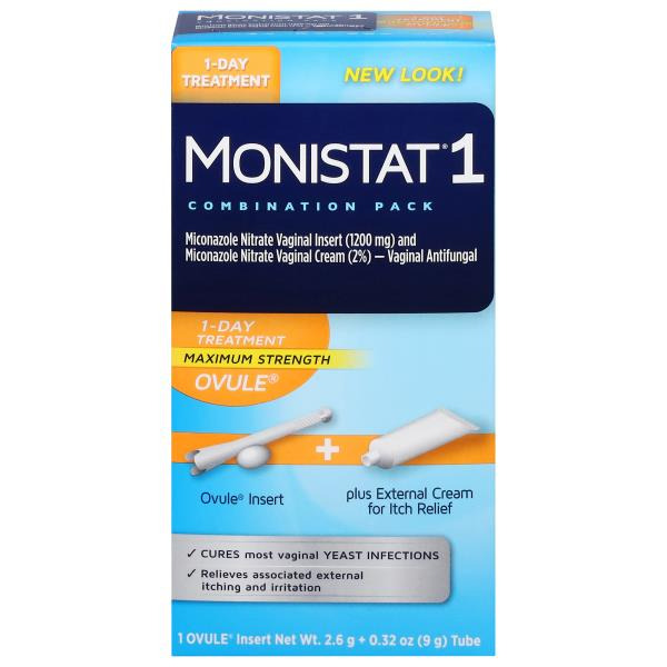 MONISTAT 1-Day Yeast Infection Treatment 1 Ovule Insert & External Itch ...