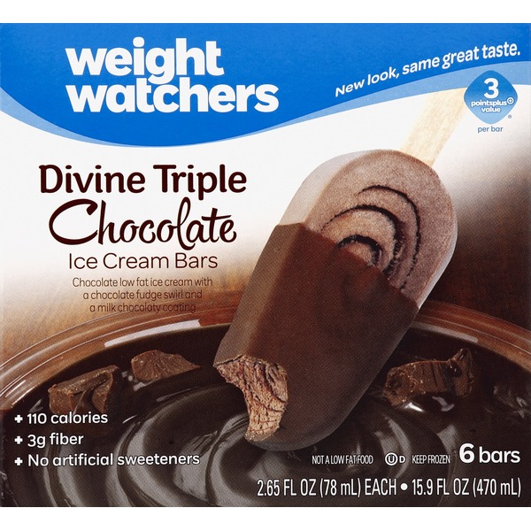 weight watchers Ice Cream Bars, Divine Triple Chocolate (15.9 fl oz ...
