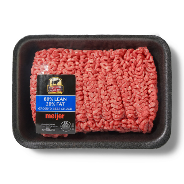 Meijer Meijer Certified Angus Beef 80% 20% Fat Lean Ground Chuck Same ...