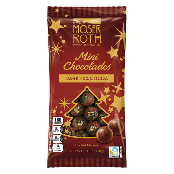 Moser Roth 70% Dark Chocolate Mini Chocolades Same-Day Delivery or ...