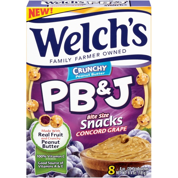 Welch's Pb&J Snacks Crunchy Concord Grape PB&J Snacks (0.8 oz) - Instacart