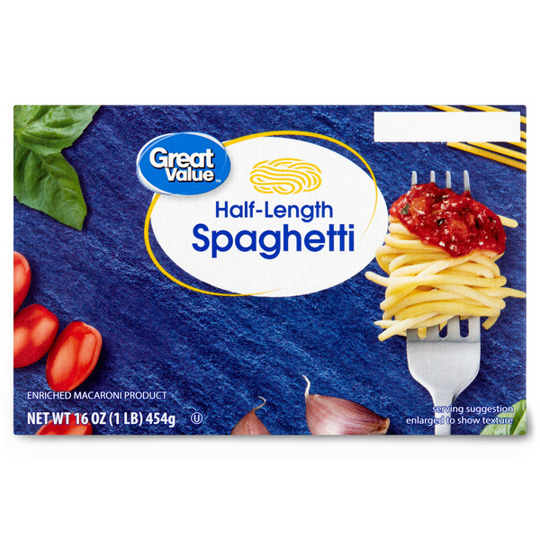 Walmart Great Value Enriched Macaroni Product Half-length Spaghetti ...