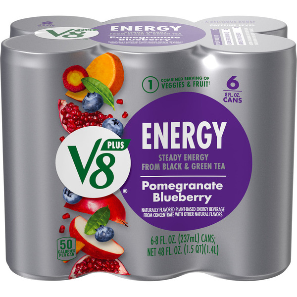 V8 V Fusion + Energy Pomegranate Blueberry Vegetable & Fruit Juice Same ...