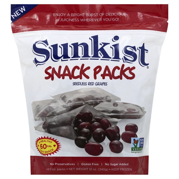 Sunkist Grapes, Red, Seedless, Snack Packs (4 each) - Instacart