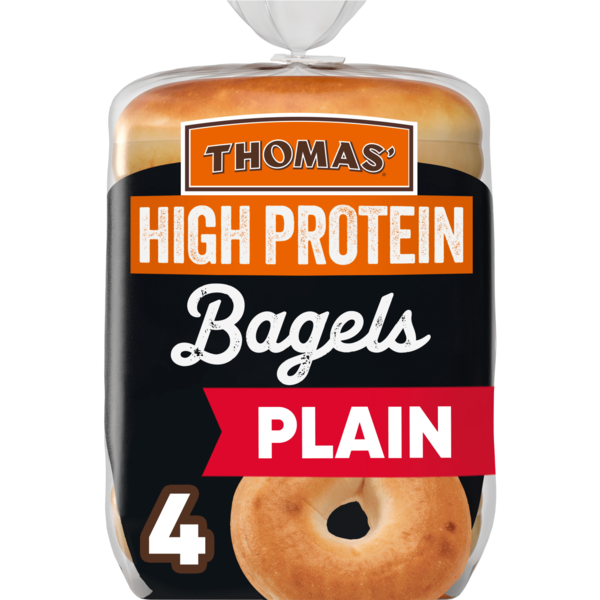 Giant Eagle Thomas’ High Protein, 4 count, Plain Bagels Same-Day ...