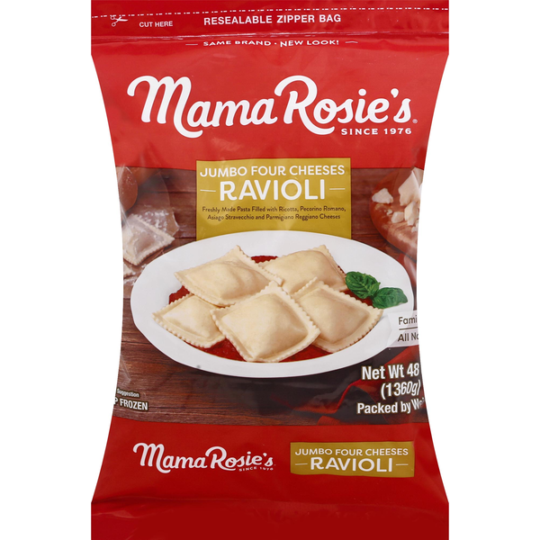 Mama Rosie's Ravioli, Four Cheeses, Jumbo (48 oz) - Instacart