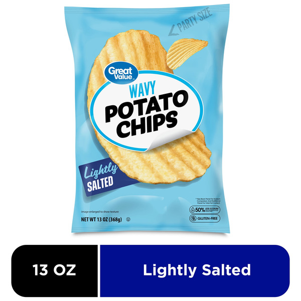 Walmart Great Value Lightly Salted Wavy Potato Chips Same-Day Delivery ...