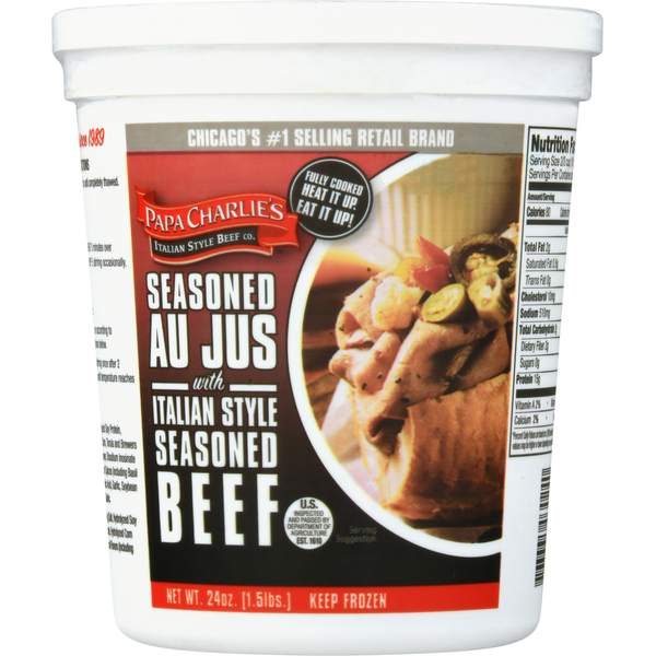 Papa Charlie's Beef, Italian Style Seasoned, with Seasoned Au Jus Same ...