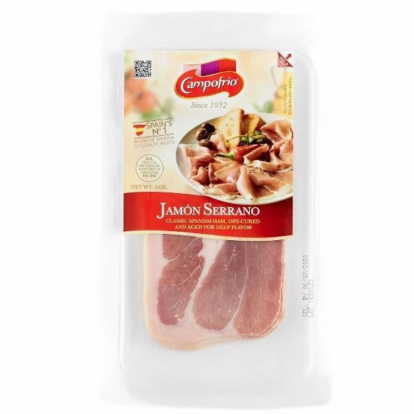Campofrio Pre-Sliced Jamón Serrano, Traditional Dry-Cured Spanish Ham ...