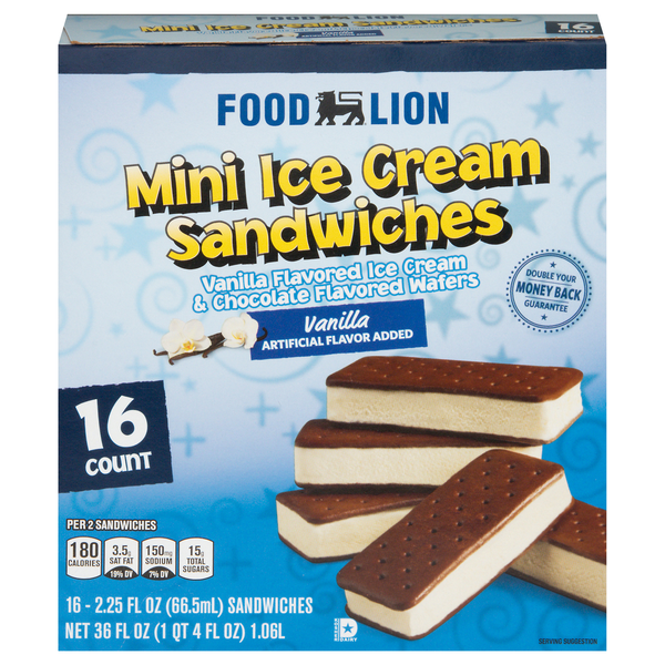Food Lion Food Lion Vanilla Mini ice Cream Sandwiches Same-Day Delivery ...