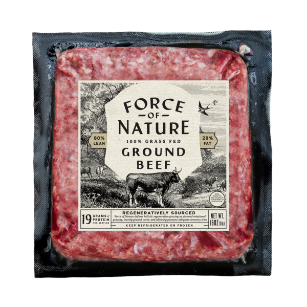 Force of Nature Grass Fed Ground Beef 80/20 Same-Day Delivery or Pickup ...