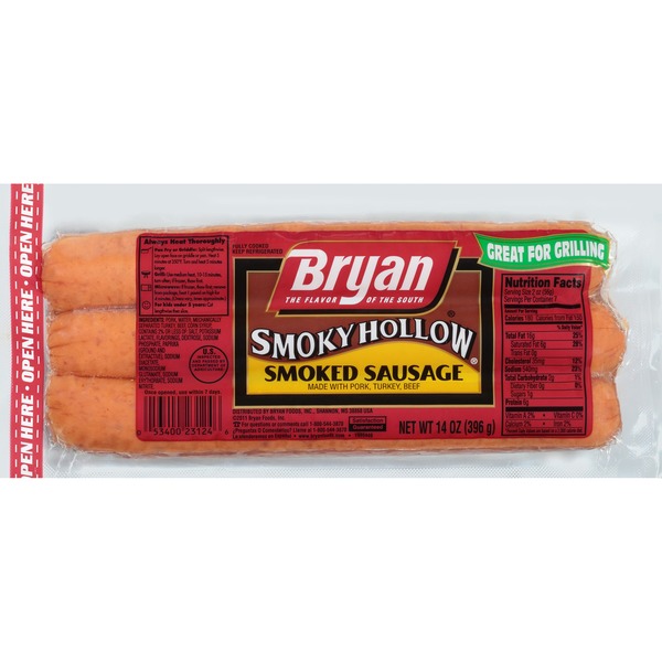 Bryan Smoked Sausage Made With Pork, Turkey, Beef (0.875 lb) - Instacart
