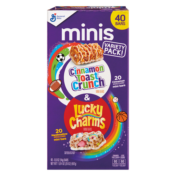 ALDI Lucky Charms & Cinnamon Toast Crunch Mini Treat Bars Variety Pack ...