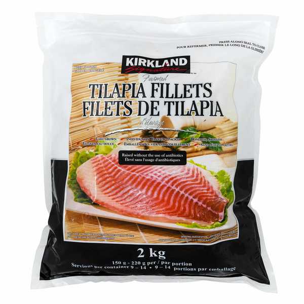 Kirkland Signature Boneless Skinless Farm Raised Tilapia Loins Same-Day ...