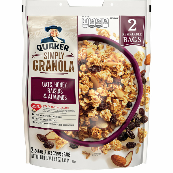 Quaker Oats Honey Raisins & Almonds Simply Granola Same-Day Delivery ...