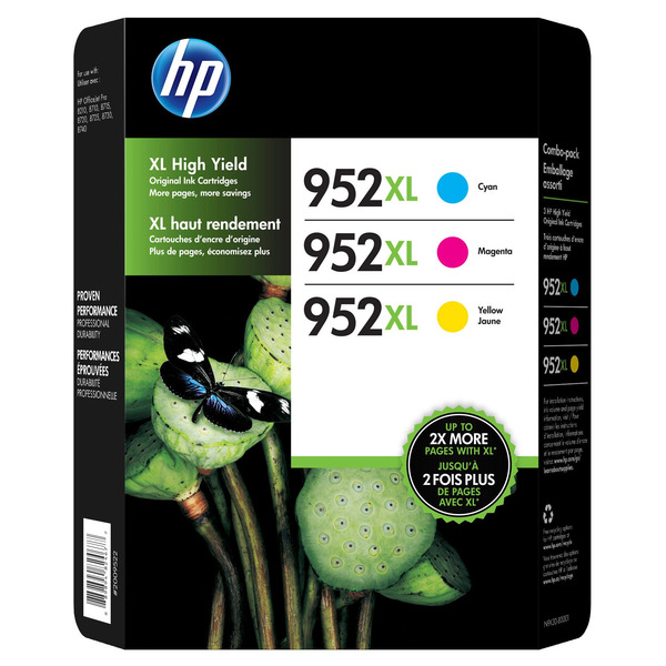 HP 952XL High Yield Ink Cartridge, Tri-Color Pack Same-Day Delivery ...