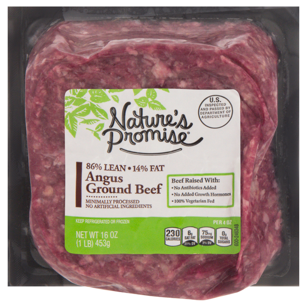 Food Lion Nature's Promise GB 86% Lean 14% Fat Angus Beef Same-Day ...