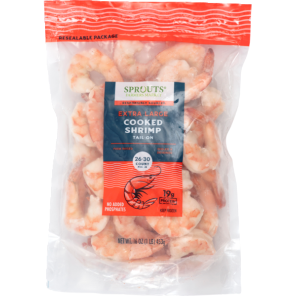 Sprouts Farmers Market The Fish Market Cooked Farm-Raised Shrimp 26/30 ...