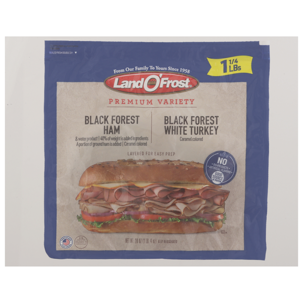Land O’Frost Sub Sandwich Kit Black Forest Ham & Turkey, Vacuum Packed ...